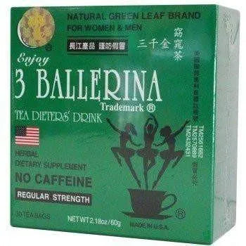 4 Boxes 3 Ballerina Tea, Regular Strength (30 Tea Bags) – New Green ...