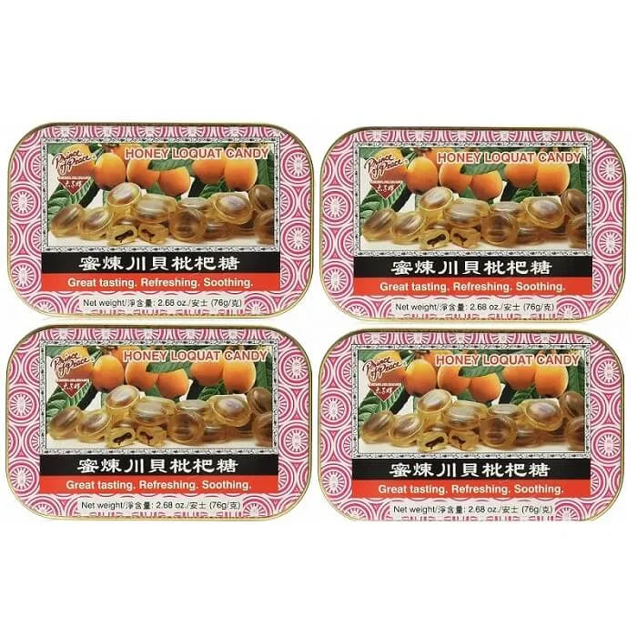 4 Tins Honey Loquat Candy, Helps to Refresh & Sooth Throat (2.68 oz ...