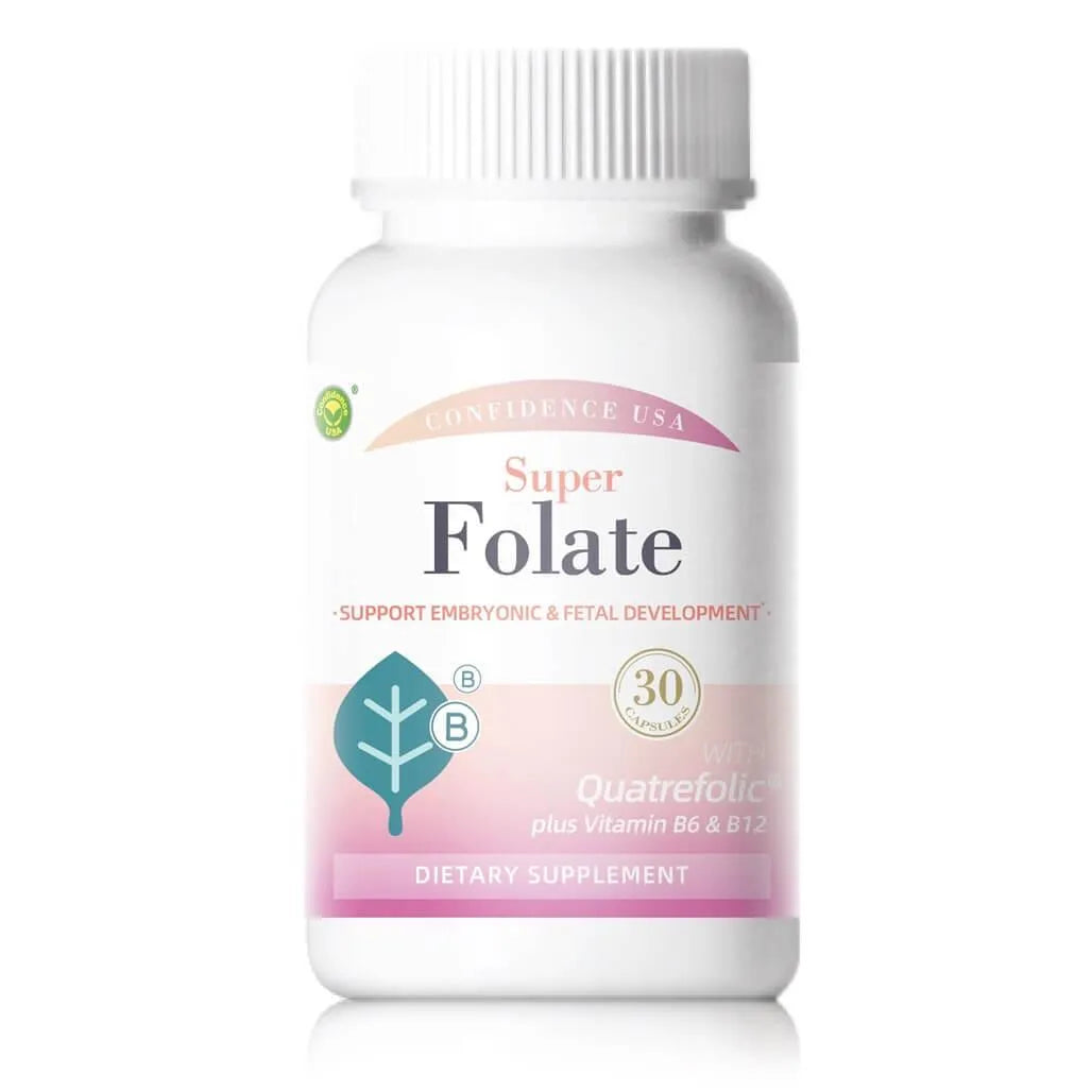 Super Folate 400mcg With Quatrefolic Plus Vitamin B6 & B12 (30 Capsule ...