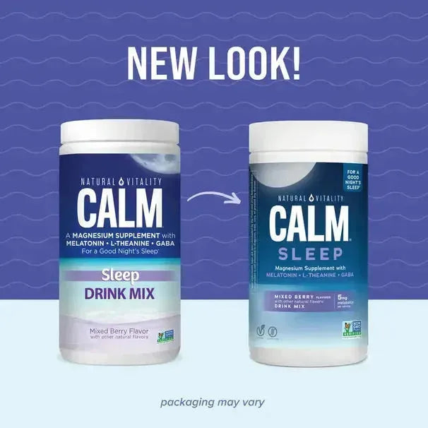 Natural Vitality Calm Sleep Magnesium Supplement with Melatonin, L-The ...