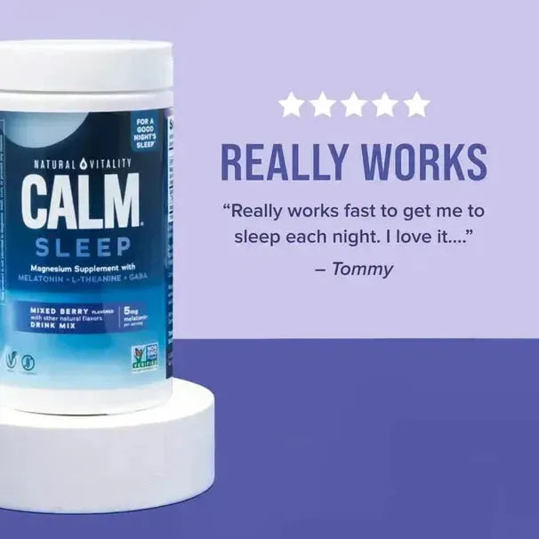 Natural Vitality Calm Sleep Magnesium Supplement with Melatonin, L-The ...