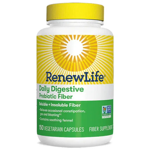 Renew Life Daily Digestive Probiotic Fiber (150 Vegetarian Capsules ...