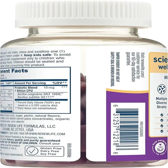 Renew Life Kids Tummy Gummy Prebiotic and Probiotic (30 Gummies) – New ...