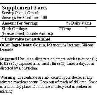 Shark Cartilage Super II 750mg (100 Capsules) - 2 Bottles – New Green ...
